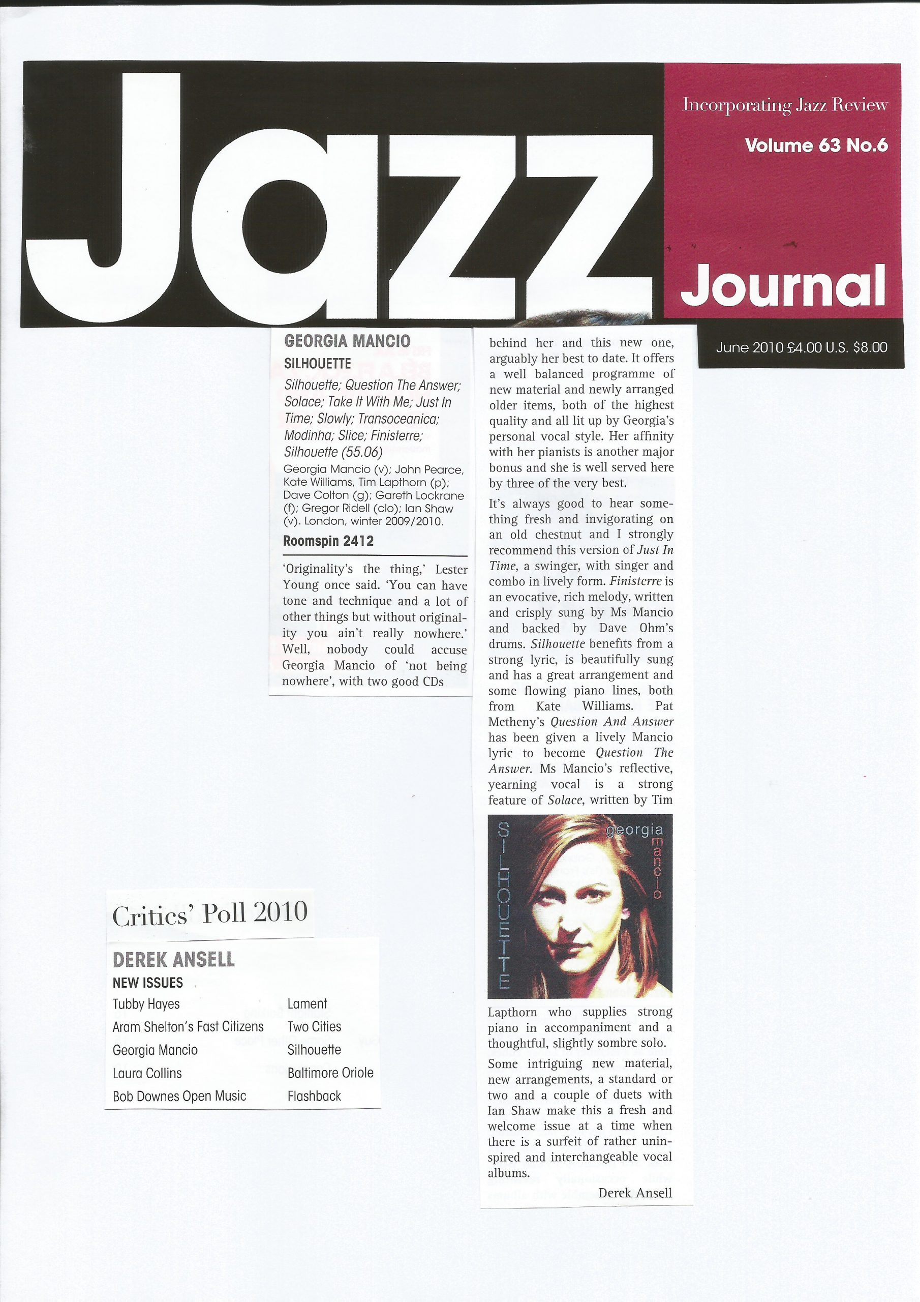 Jazz Journal, Silhouette album review | Georgia Mancio
