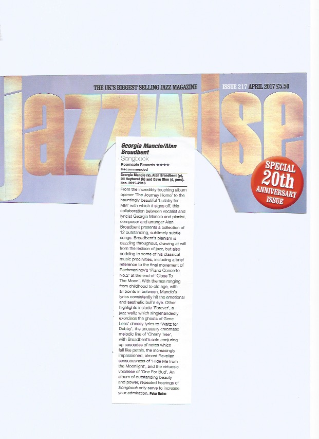 Jazzwise, Songbook album review | Georgia Mancio