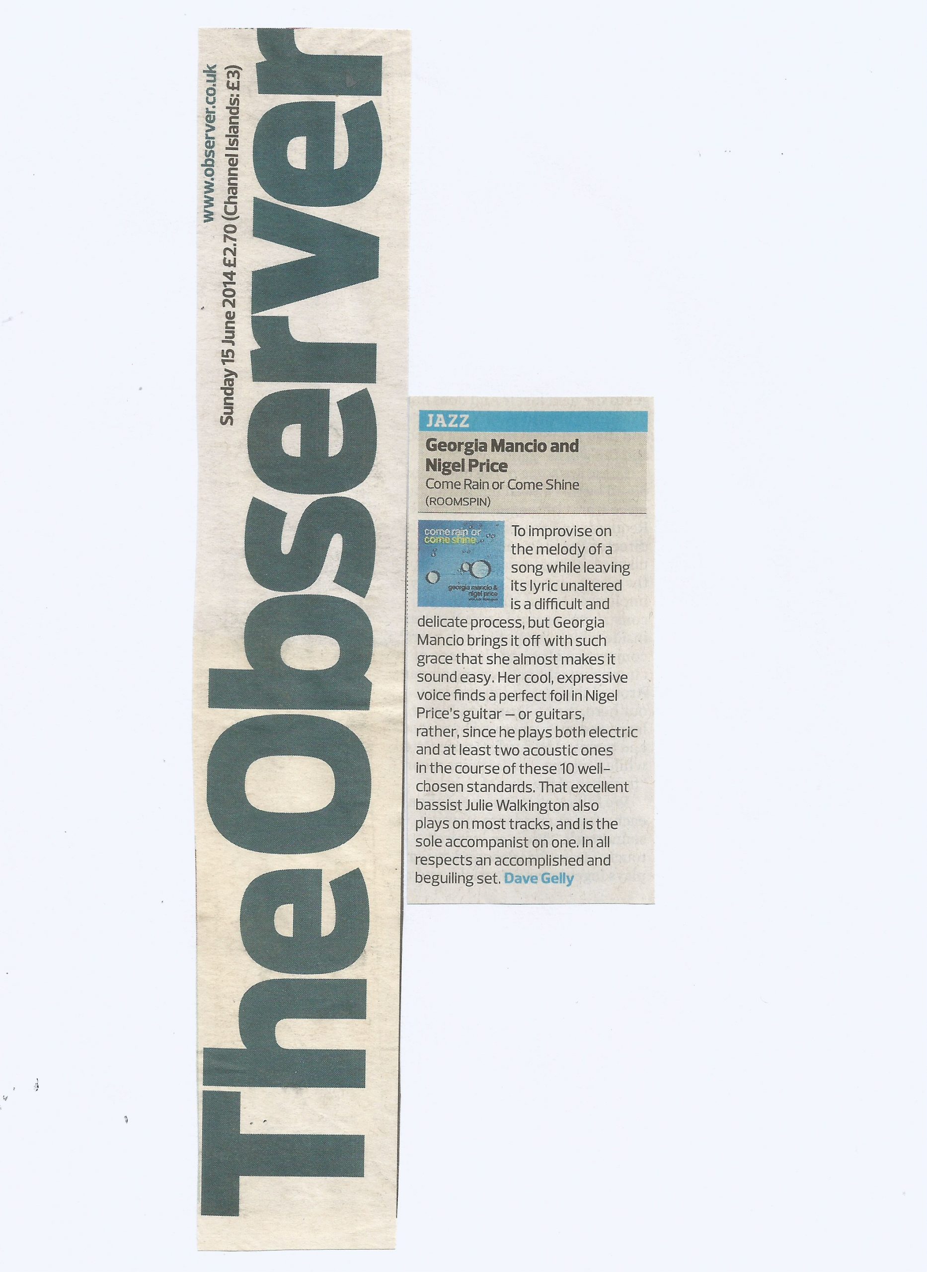 The Observer, Come Rain or Come Shine album review | Georgia Mancio